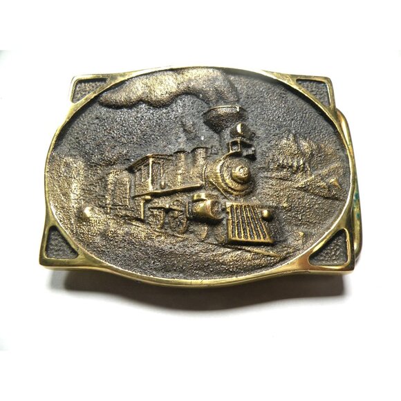 Heritage Mint | Accessories | Vintage Solid Brass Train Belt Buckle By ...